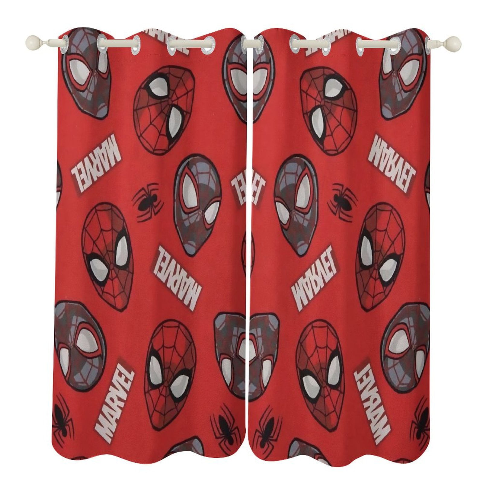 Spiderman Head Seamless Curtains 72 Inch,Blackout Curtains,Cartoon ...