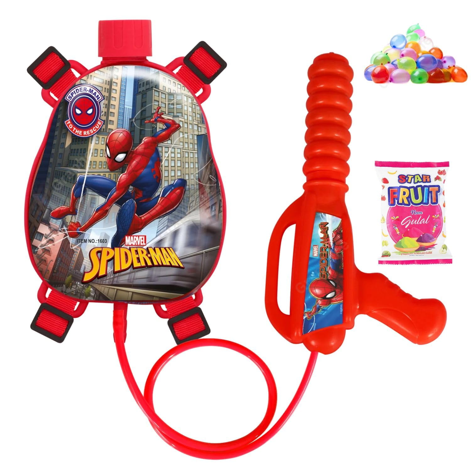 Spiderman Holi Pichkari Water Gun For Kids - 500ml | Back Holding Water ...