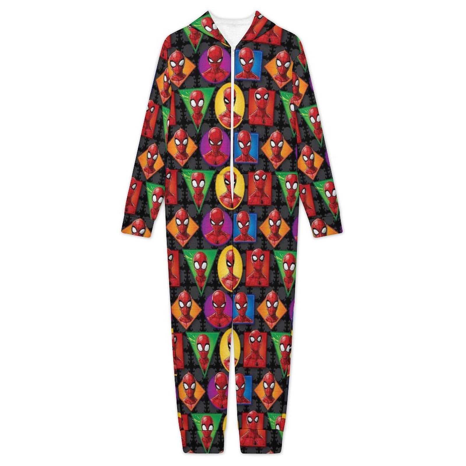 Spiderman Kids Cartoon One-piece Pajamas Winter Warm Home Pajamas ...