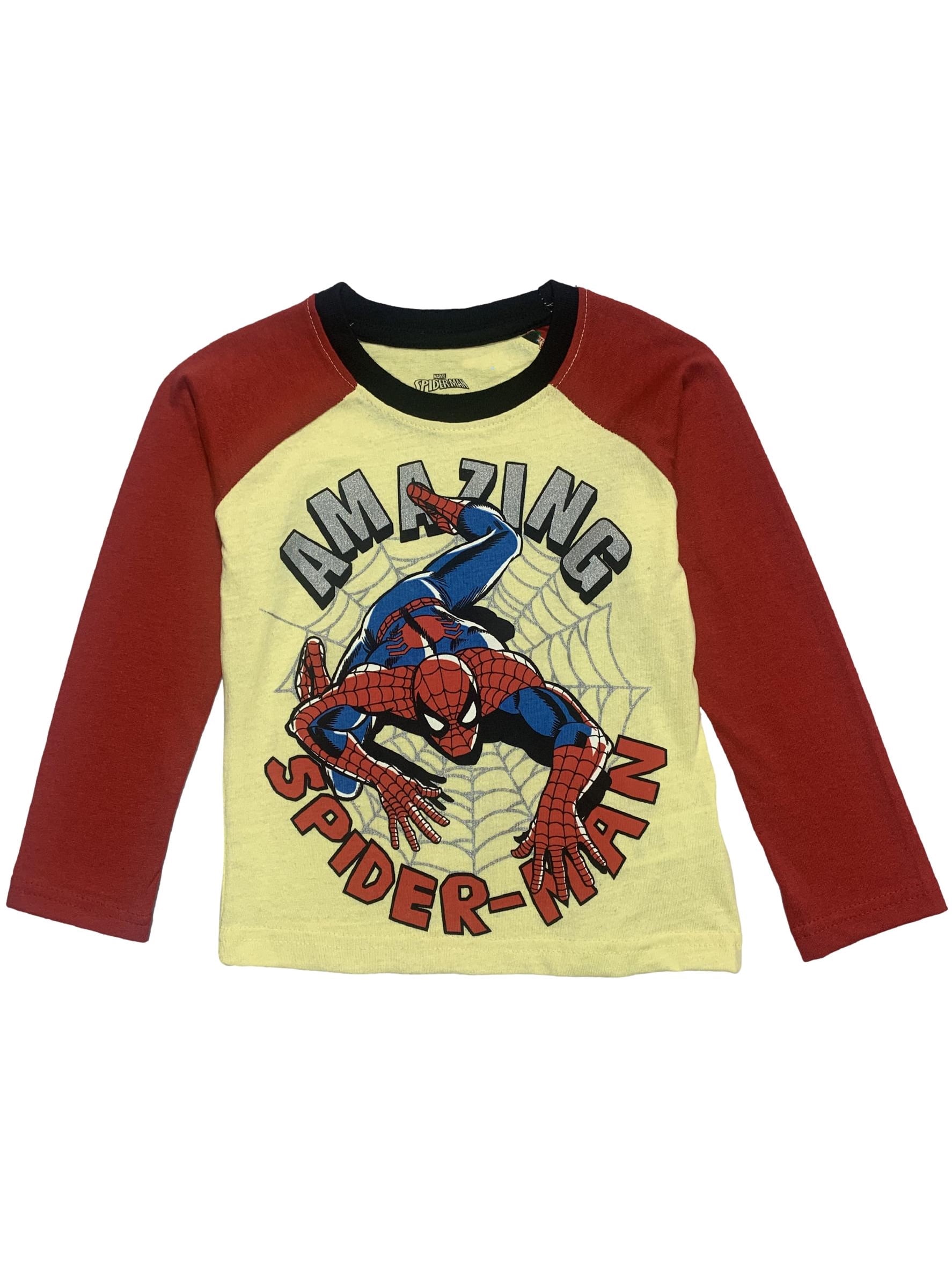 Spiderman Little Boys' Amazing Web Crawler Long Sleeve T-Shirt, Sizes 4 ...