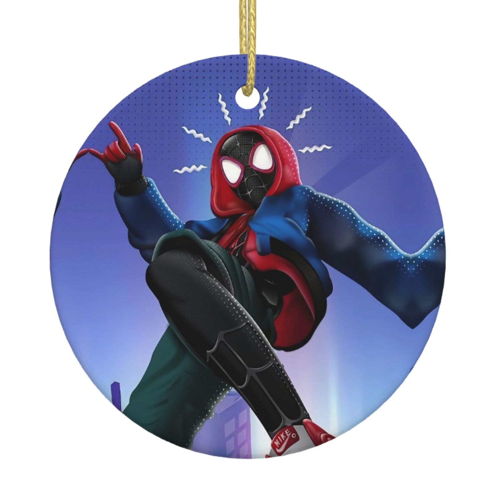 Spiderman Miles Morales Christmas Ornaments,Ceramic Xmas Ornaments with ...