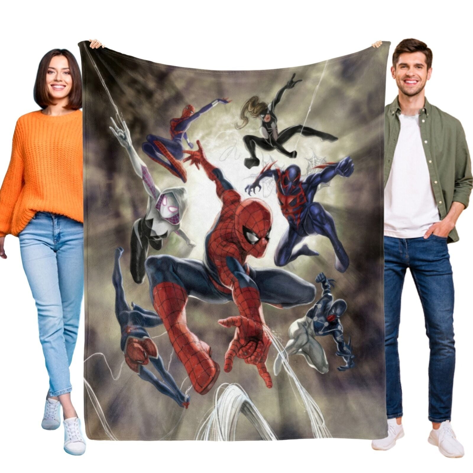 Spiderman Miles Morales Spider Gwen Blanket Flannel Throw Birthday Gift ...