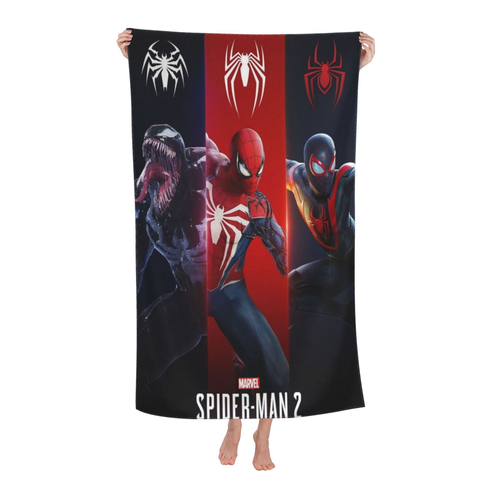 Spiderman Miles Morales Venom Beach Towel,Oversized Mircofiber Bath ...