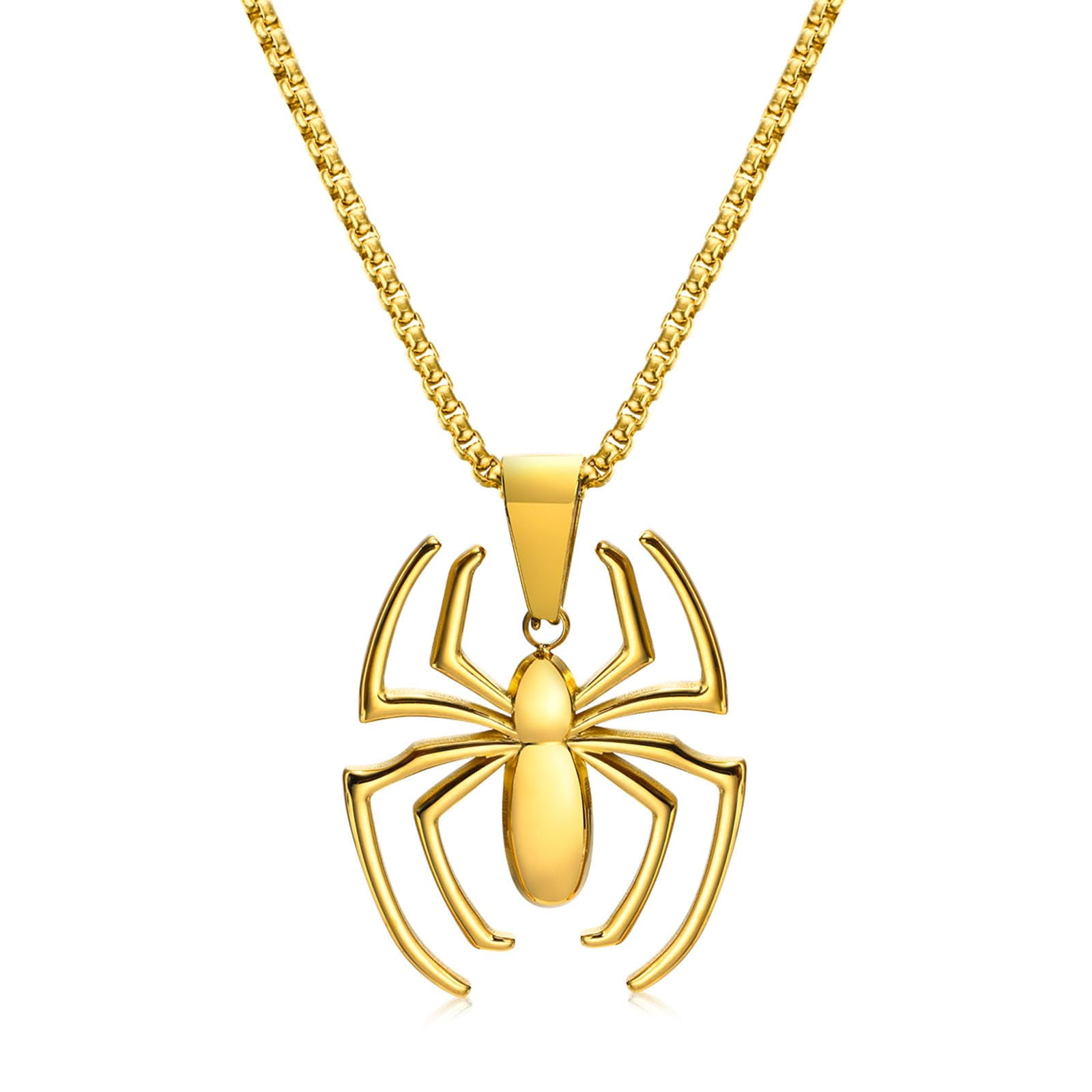 Spiderman Necklace Spider Pendant Necklace for Men, Silver/Gold/Black ...