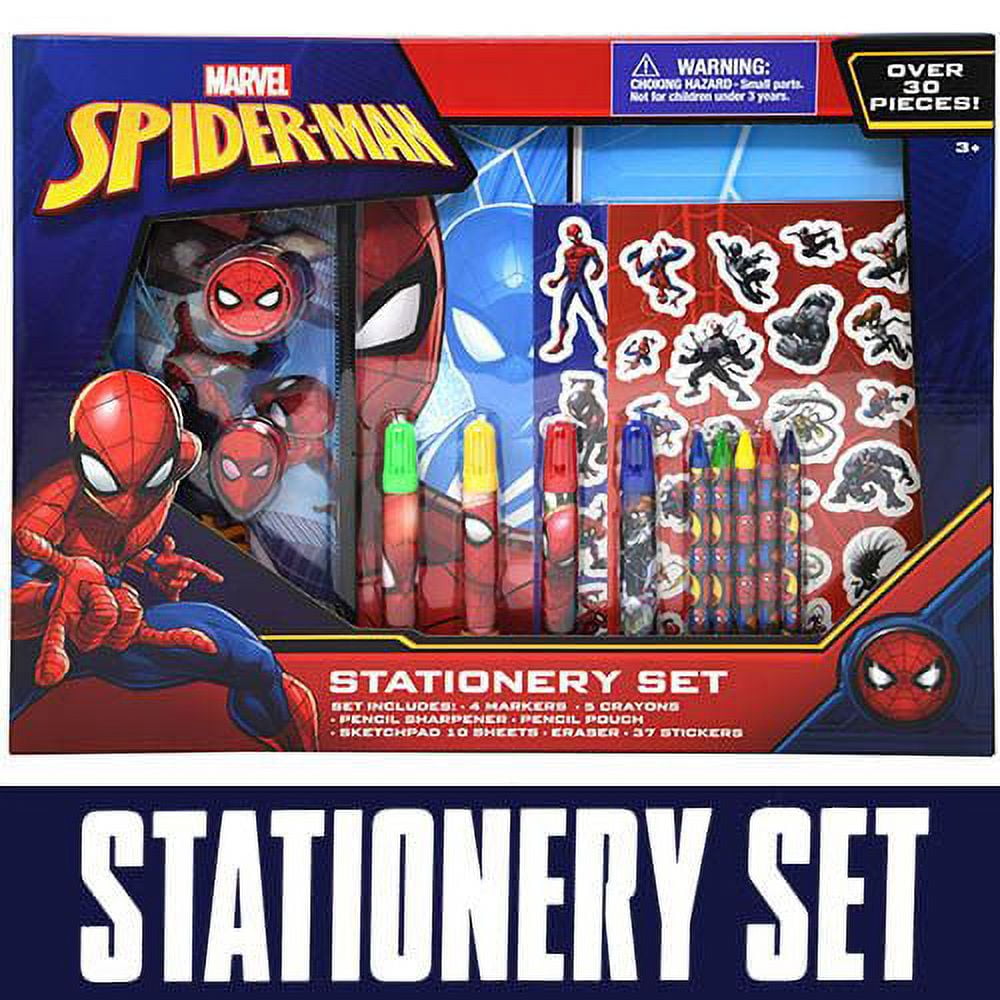 Licensed Products Spiderman Stationery Set, Over 30 Pieces, Markers ...