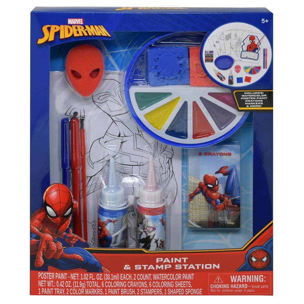 Spiderman Paint & Stamp Station - Marvel Superhero Art Kit for Kids ...