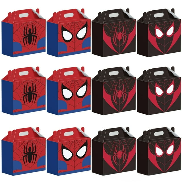 Spiderman Party Favor Boxes - 12 Pcs Party Favor Candy Boxes for Anime ...