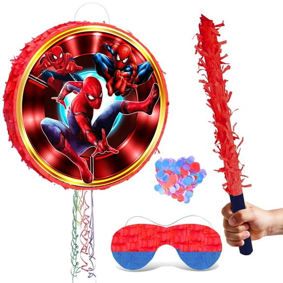 Spiderman Pinata,4Pcs Spiderman Round Pinata Set - Spiderman Party ...