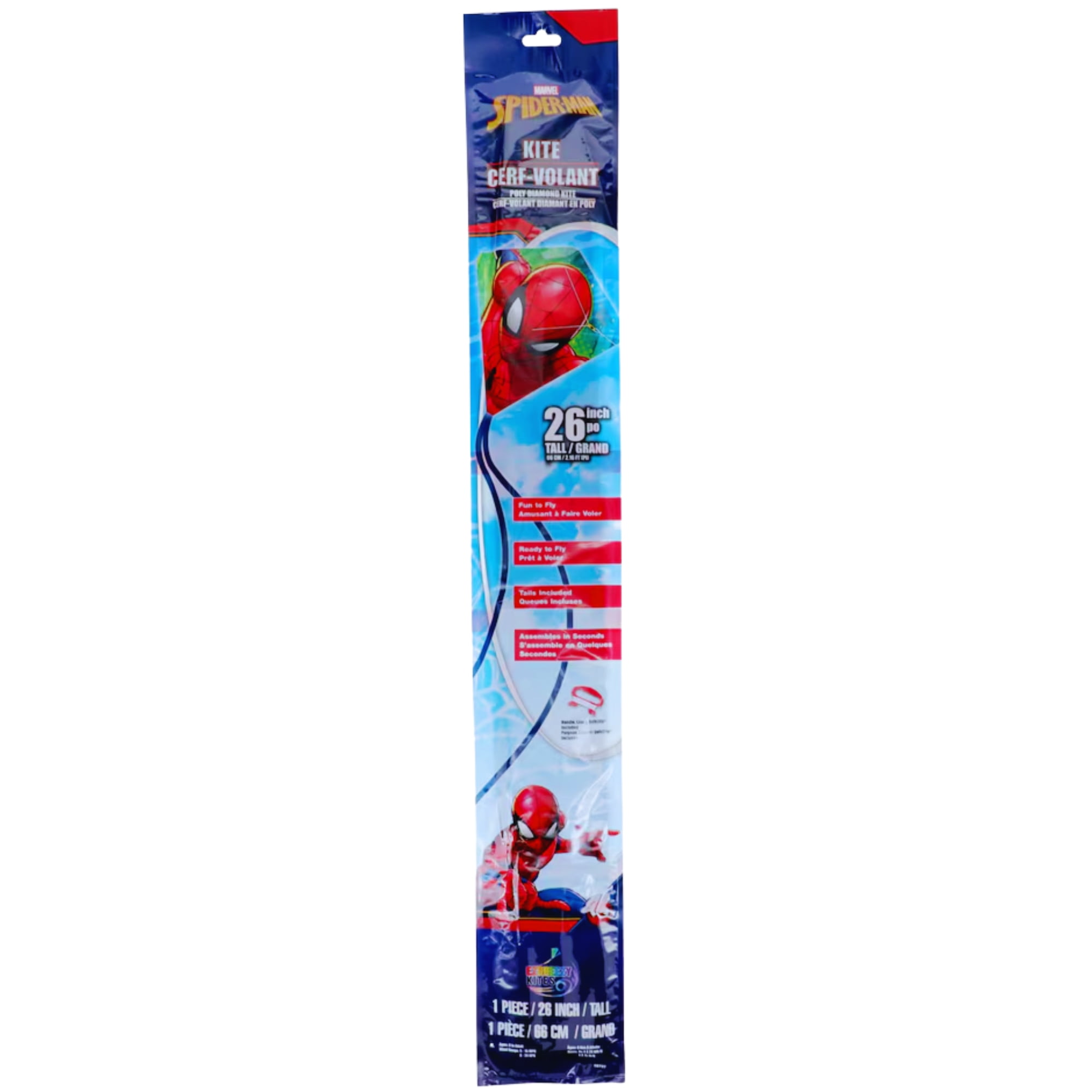 Spiderman Poly Diamond Kite 26 Inch Tall 1 Pack, Fun Ready to Fly with ...