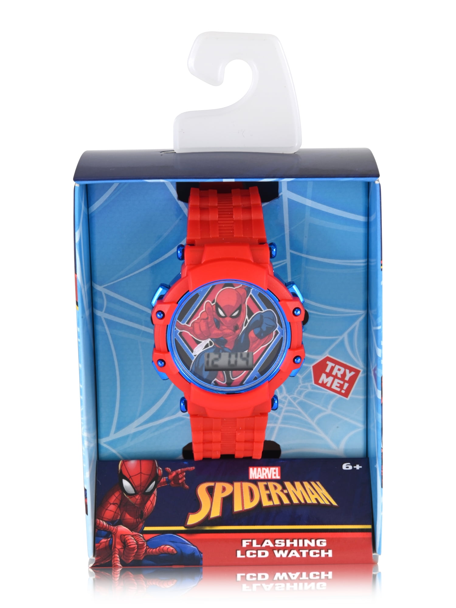 Marvel Spider-Man Unisex Child Red and Blue LCD Watch, SPD4955WM ...