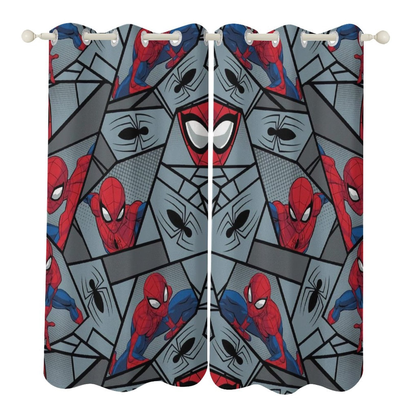 Spiderman Seamless Pattern Kids Curtains 52 X 84 Inch,Cartoon Blackout ...