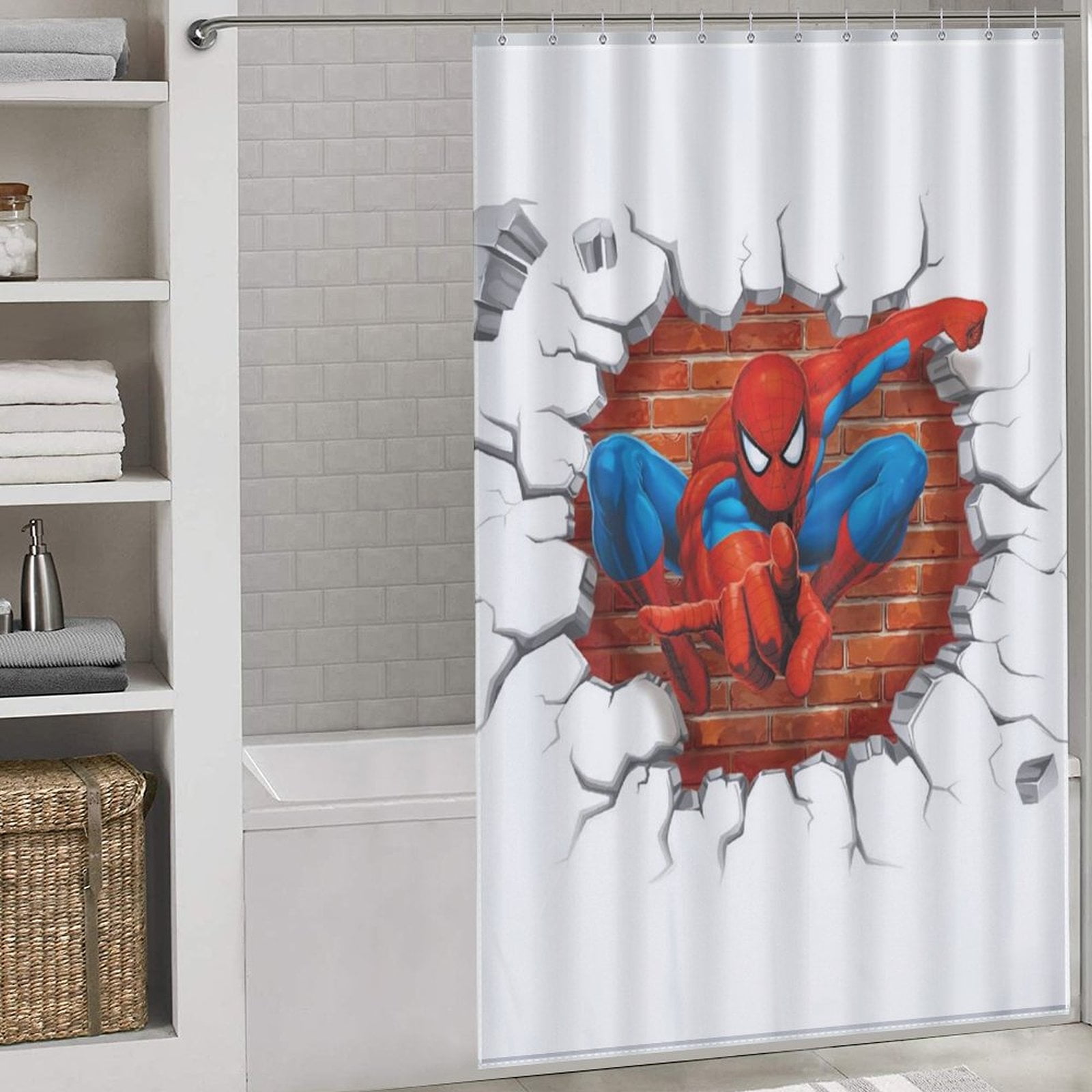 Spiderman Shower Curtains for Bathroom,Shower Curtain,Cartoon Bath ...