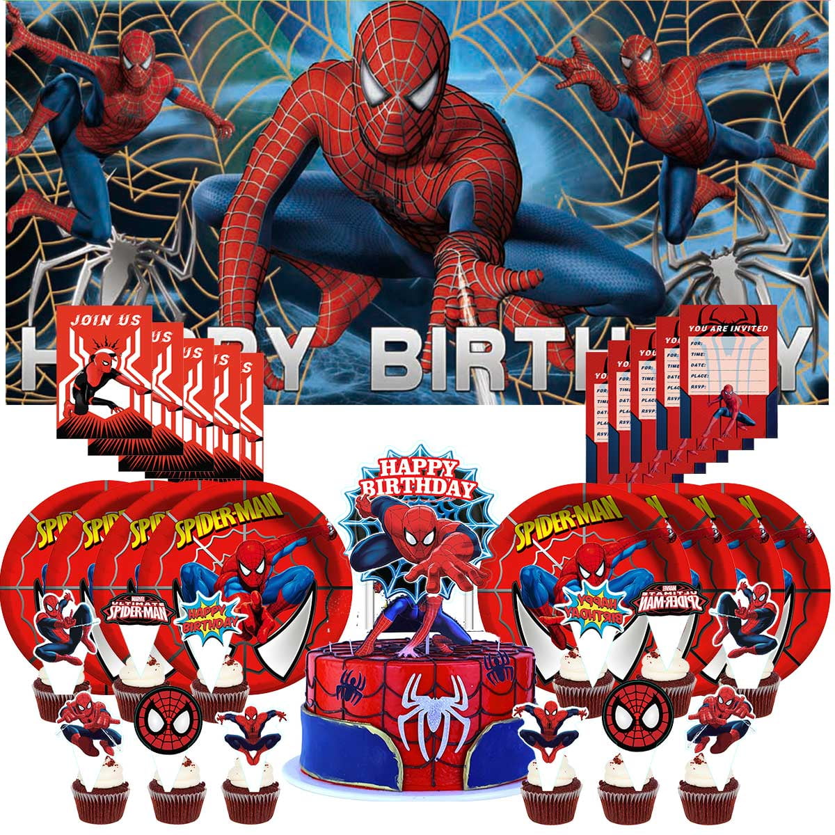 Spiderman Spider Man Invite Invitation Cards Party Supplies Decor ...
