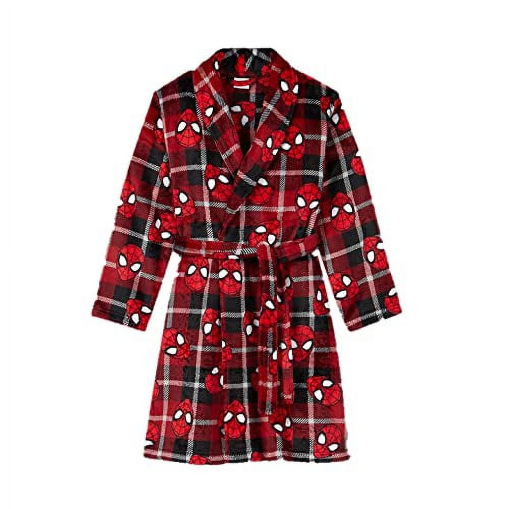 Spiderman Spider-man Boys Red Print Superhero Fleece Robe Bathrobe (X ...