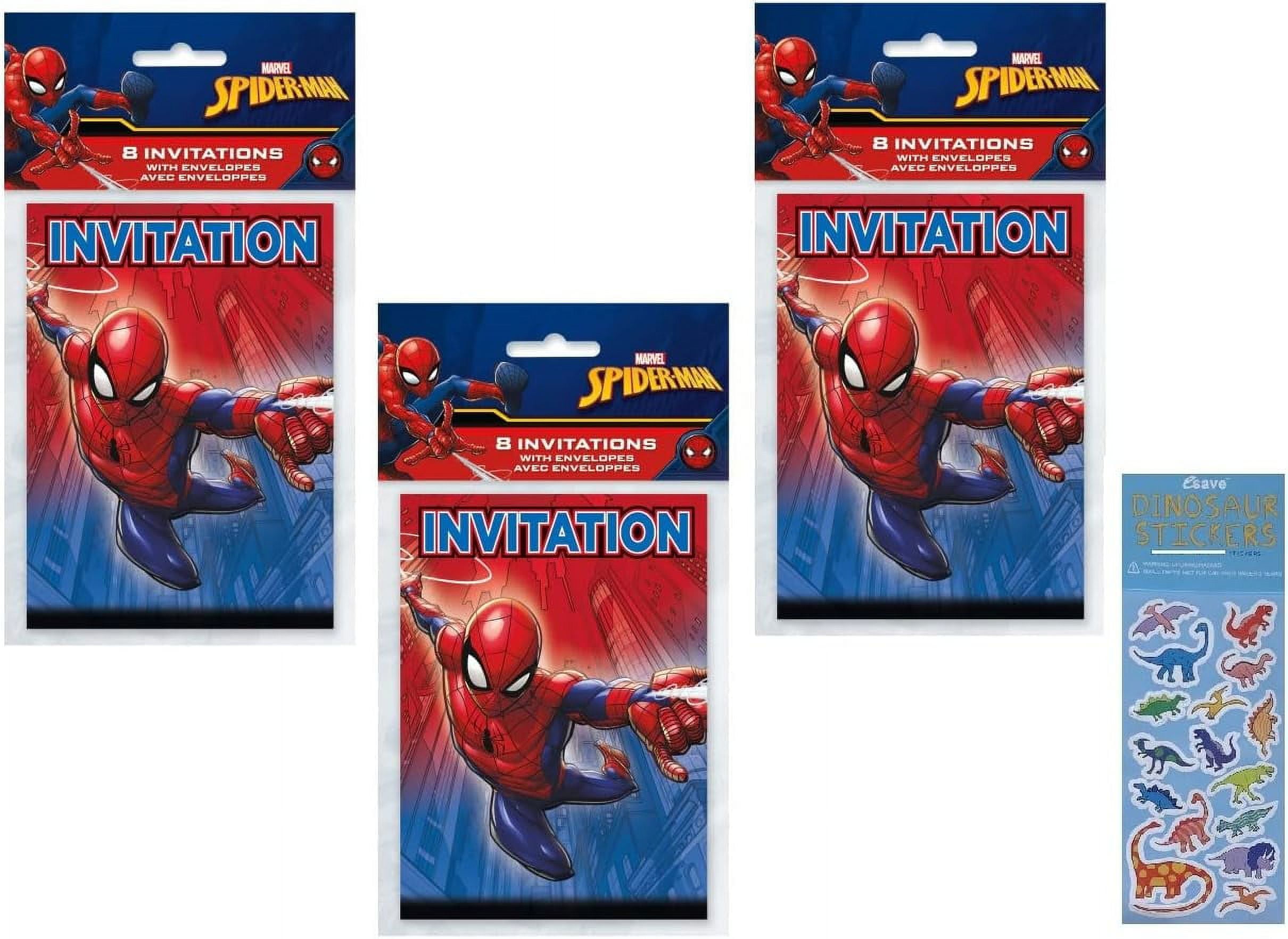 Unique Spiderman Super Hero Printed Invitations, 24 Count, Party ...