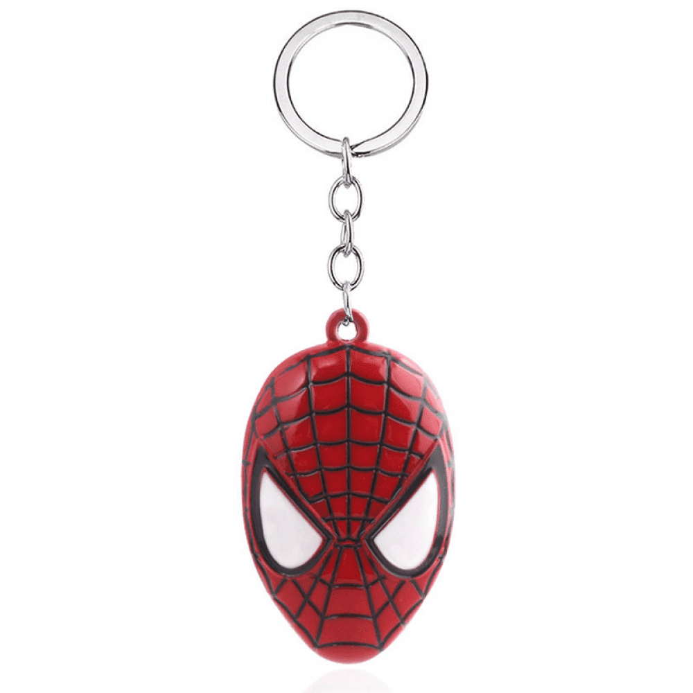 Spiderman Superhero Mask Logo Keychain - Trendy Keyring for Fans ...