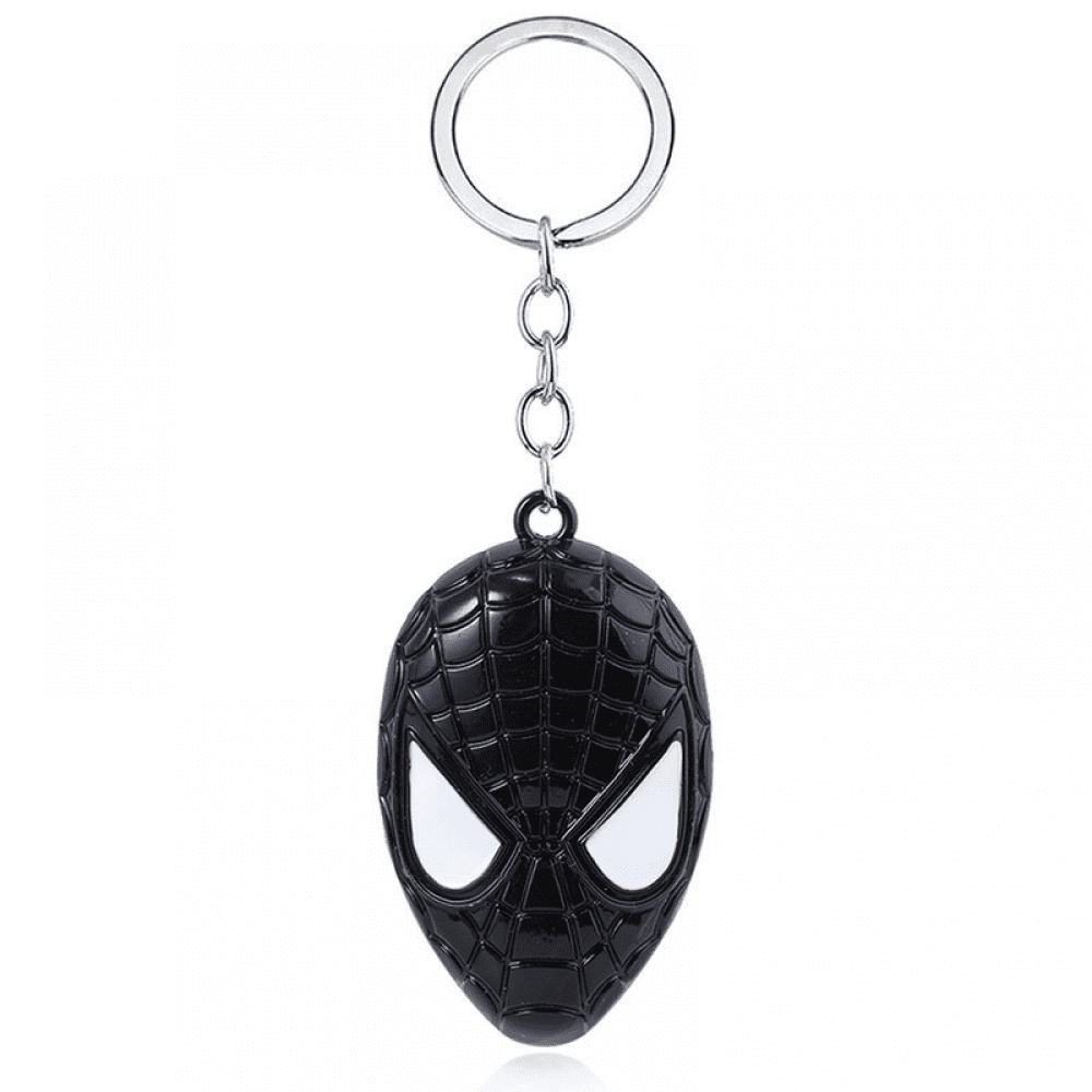 Spiderman Superhero Mask Logo Keychain - Trendy Keyring for Fans ...