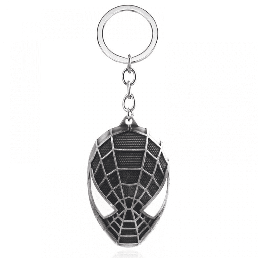 Spiderman Superhero Mask Logo Keychain - Trendy Keyring for Fans ...