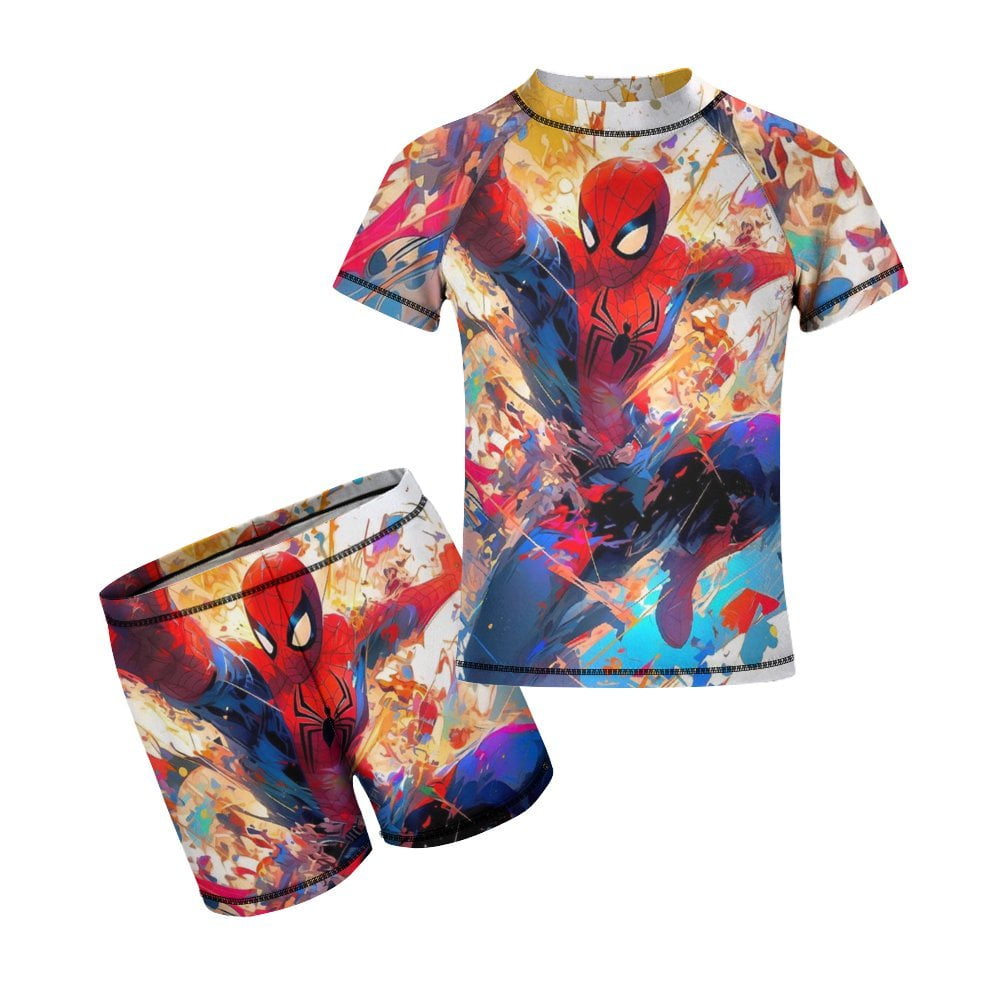 Spiderman Swimsuit Sets for Boys 6-7Y Swimsuit Spiderman Merch for Kids ...