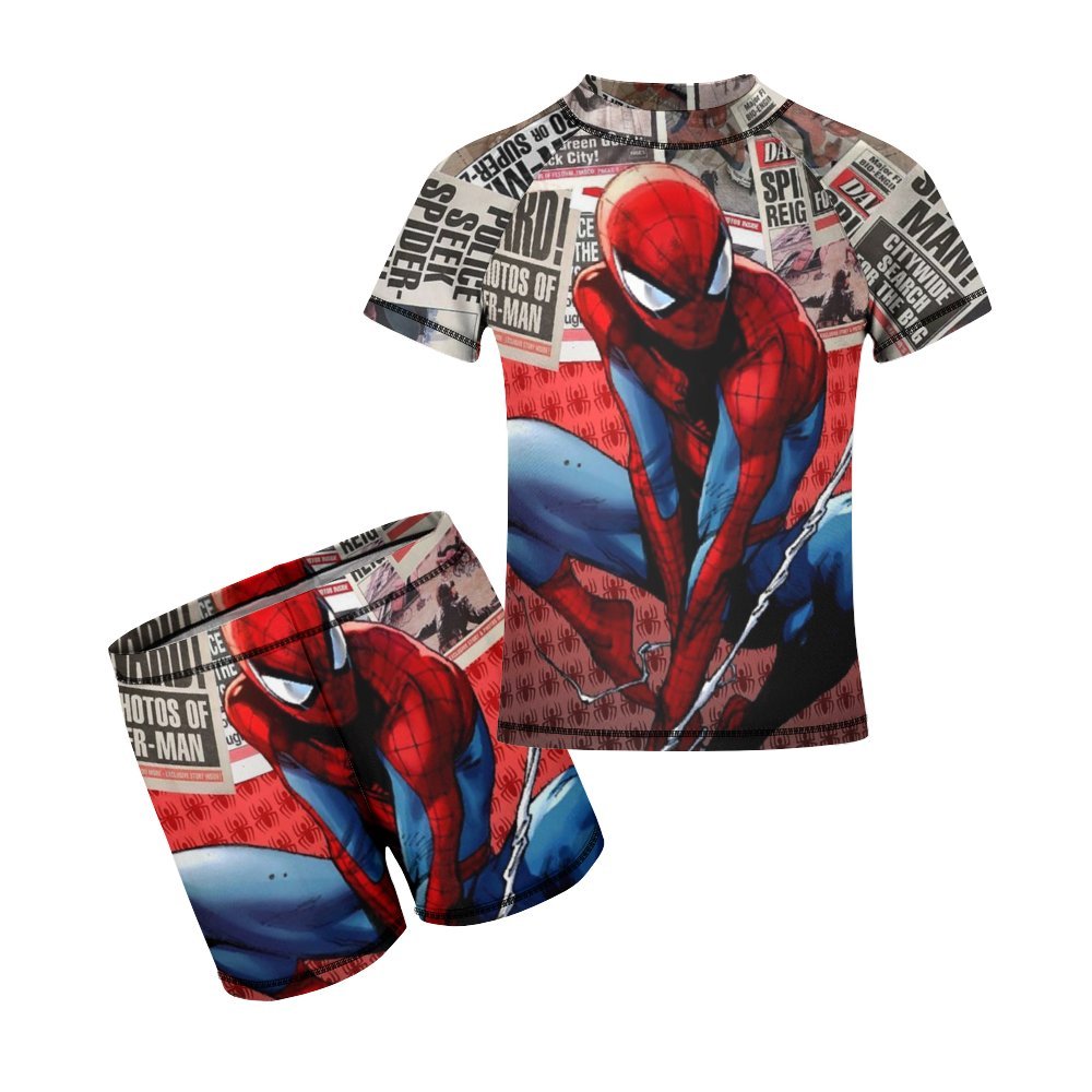 Spiderman Swimsuit Sets for Boys 6-7Y Swimsuit Spiderman Merch for Kids ...