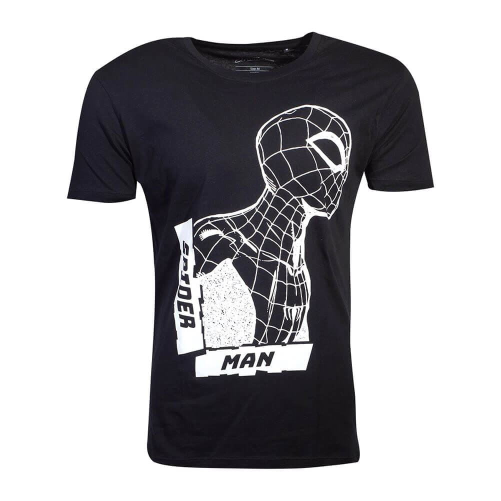 Spiderman T Shirt Side View Spidey new Official Marvel Mens Black ...