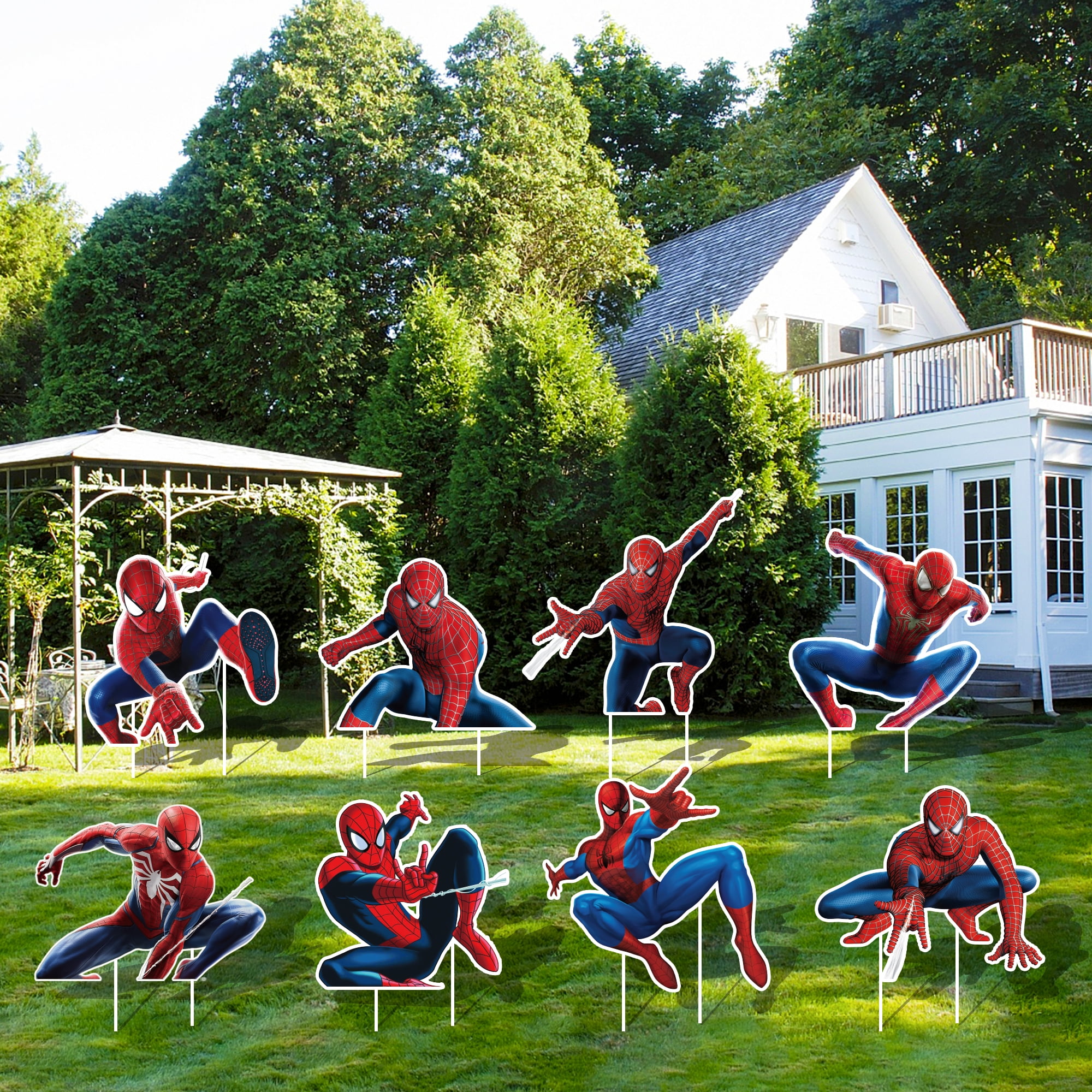 Spiderman Themed Yard Signs, 8 Pcs Spiderman Yard Signs with Stakes ...