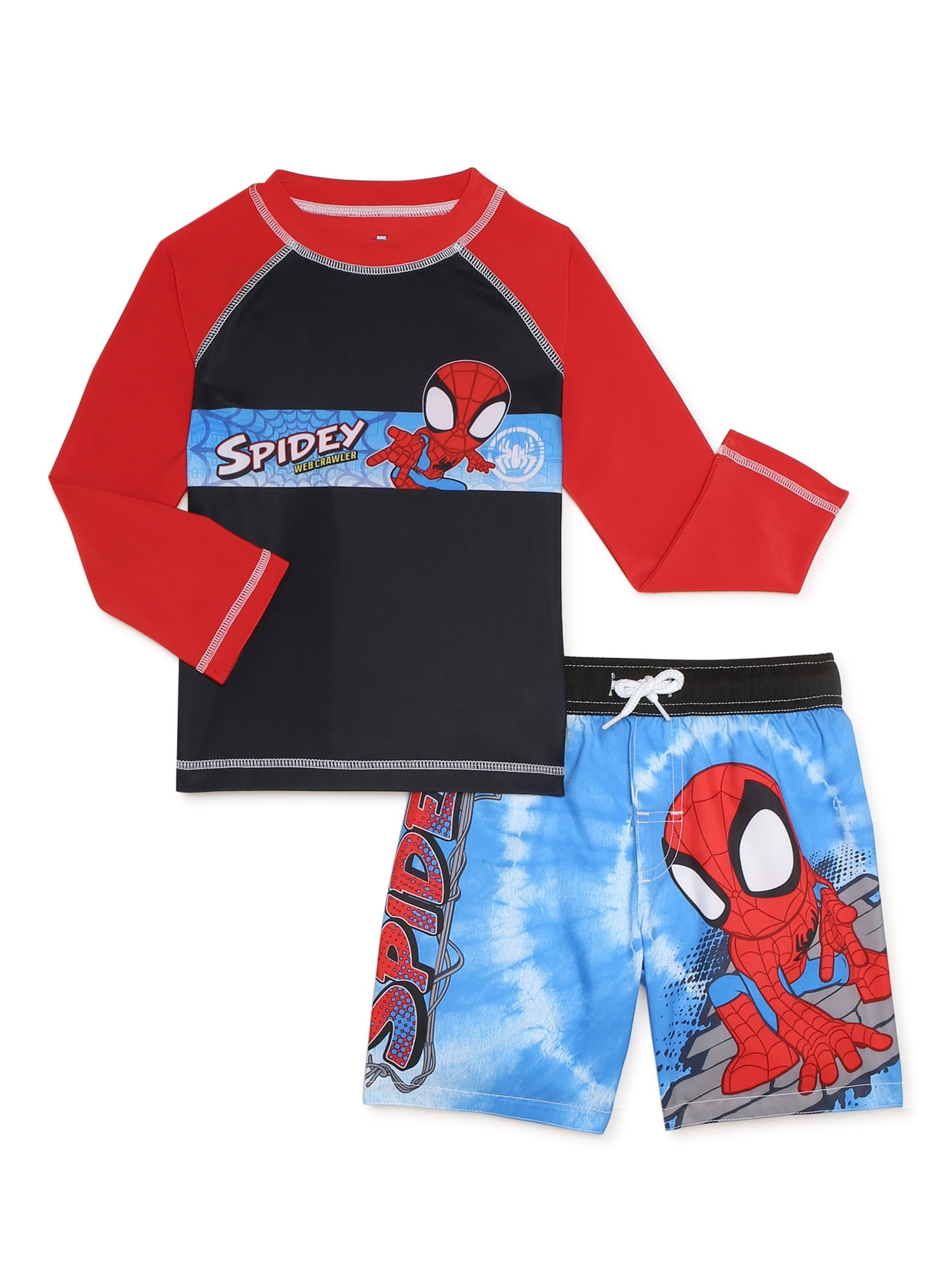 Spider-Man Toddler Boy Swim Set Rash Guard & Trunks 12M-5T - Walmart.com