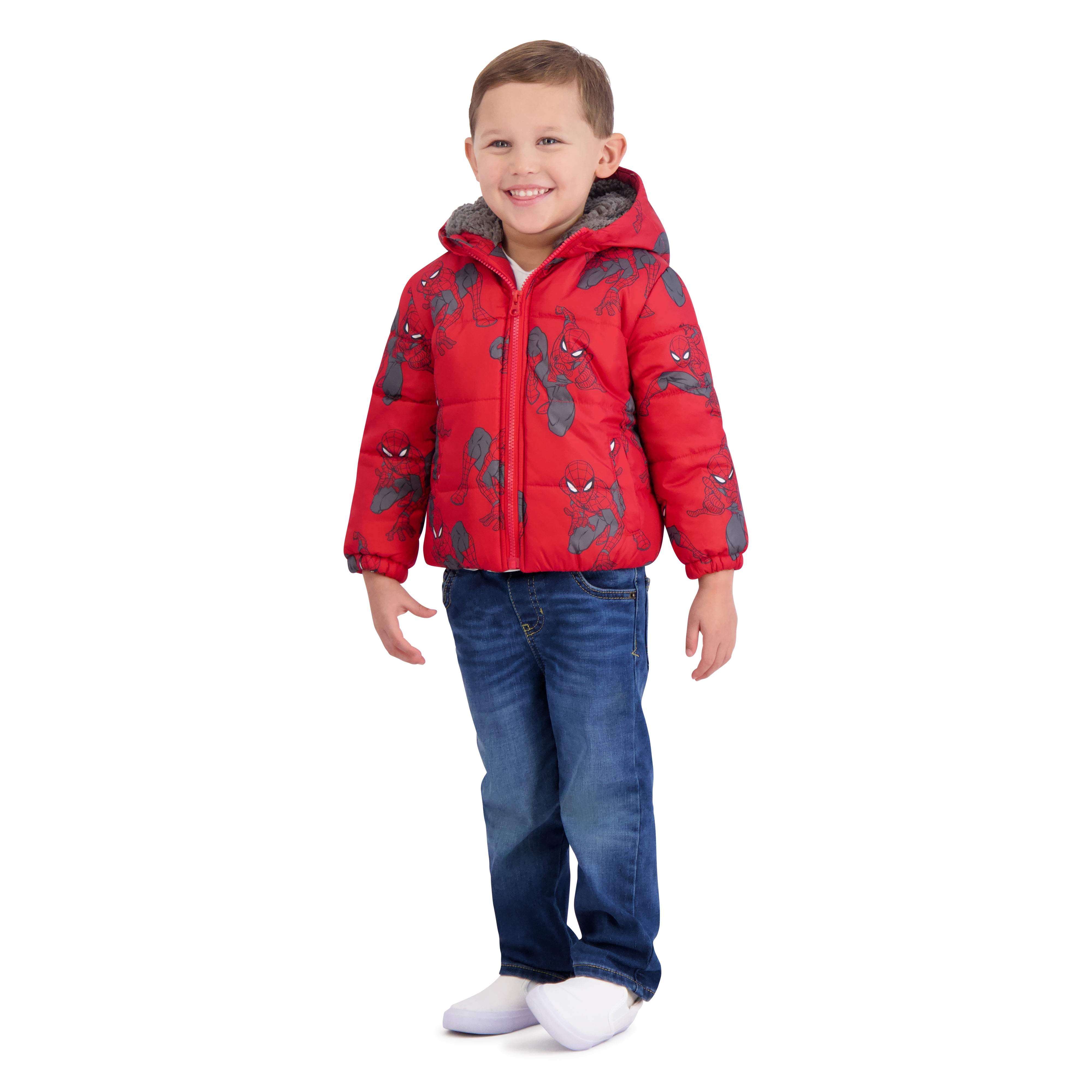 Spiderman Toddler Boy Hooded Puffer Jacket, Sizes 2T-5T - Walmart.com