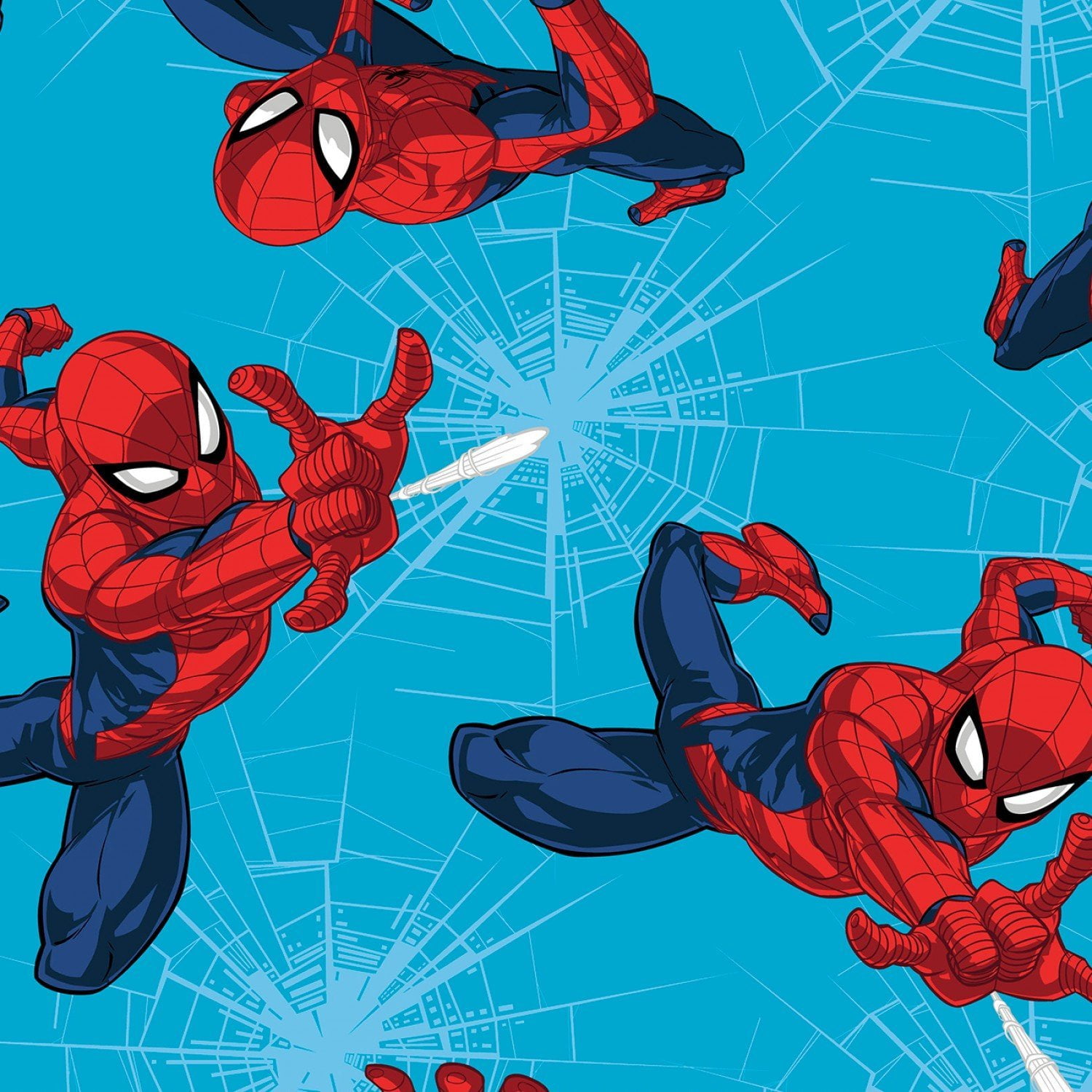 Marvel Avengers Spiderman Toss Blue Fleece Fabric, 100% Polyester, Sold ...