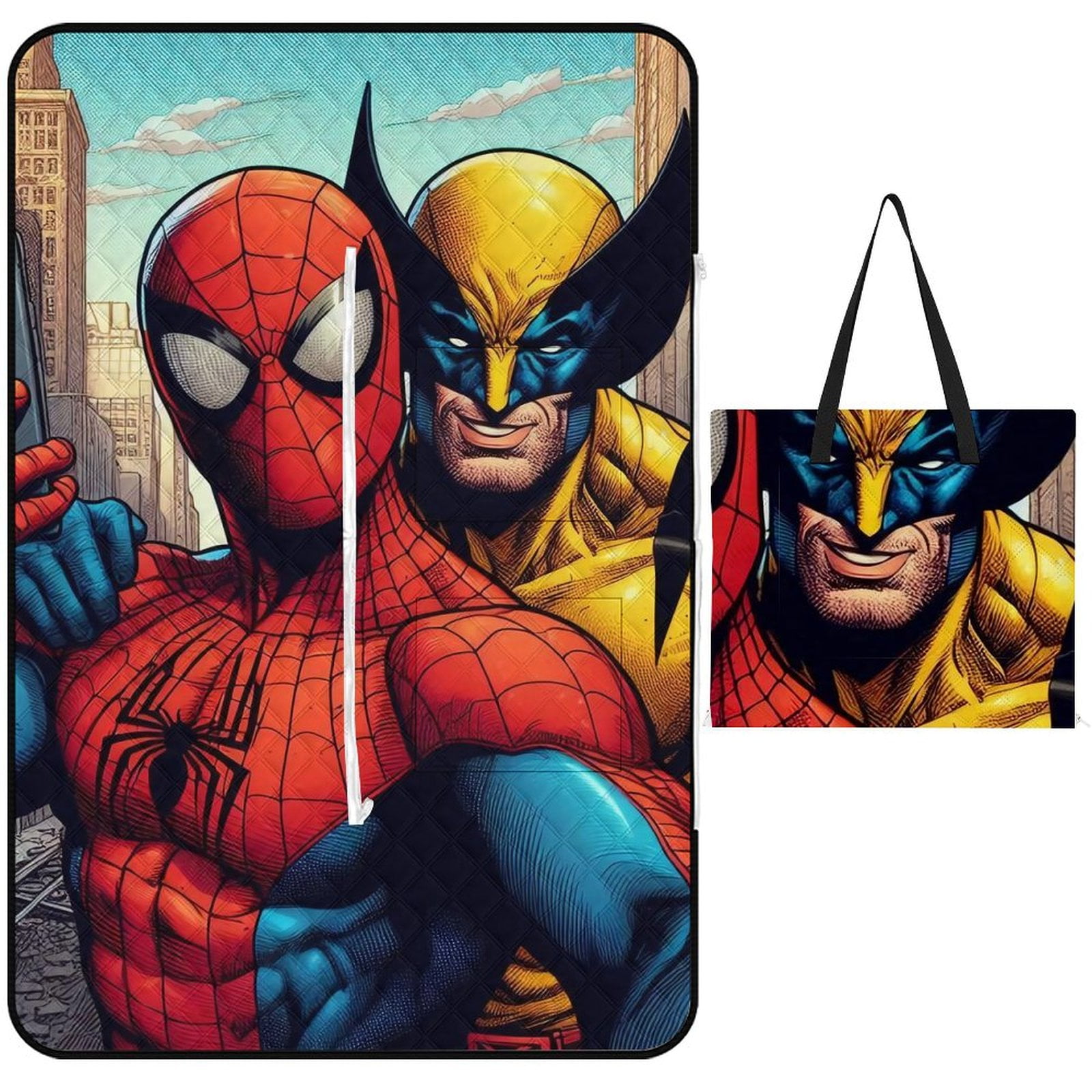 Spiderman And Wolverine Picnic Blankets 59"x39" Extra Large Outdoor ...