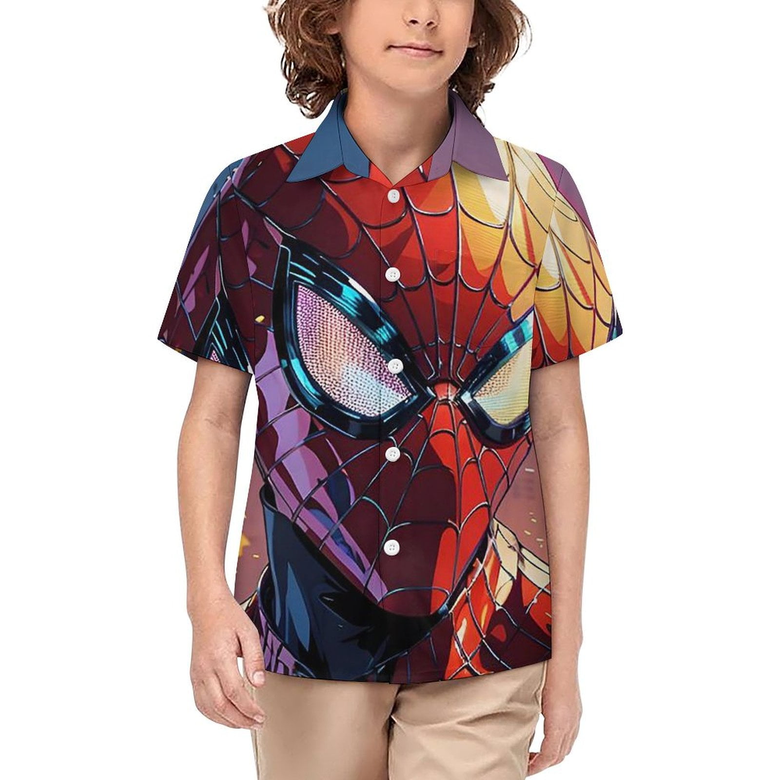Spiderman button down shirt boys summer 9-10T - Walmart.com