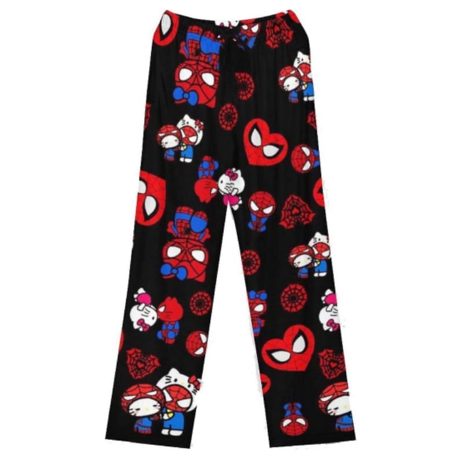 Spiderman lounge pants comfy pajama pants plaid pajama bottoms cartoon ...