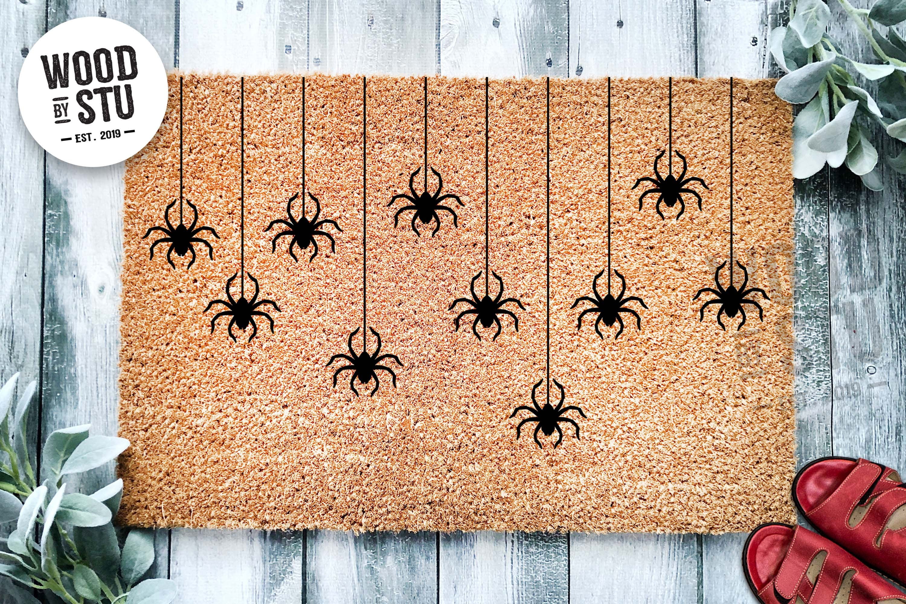 Spiders Halloween Door Mat | Funny Doormat | Welcome Mat | Halloween ...