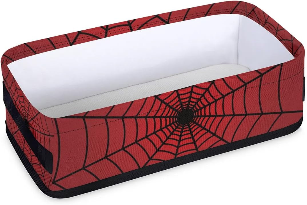 Spiders Web Red Small Bathroom Baskets for Toilet,Foldable Toilet Paper ...