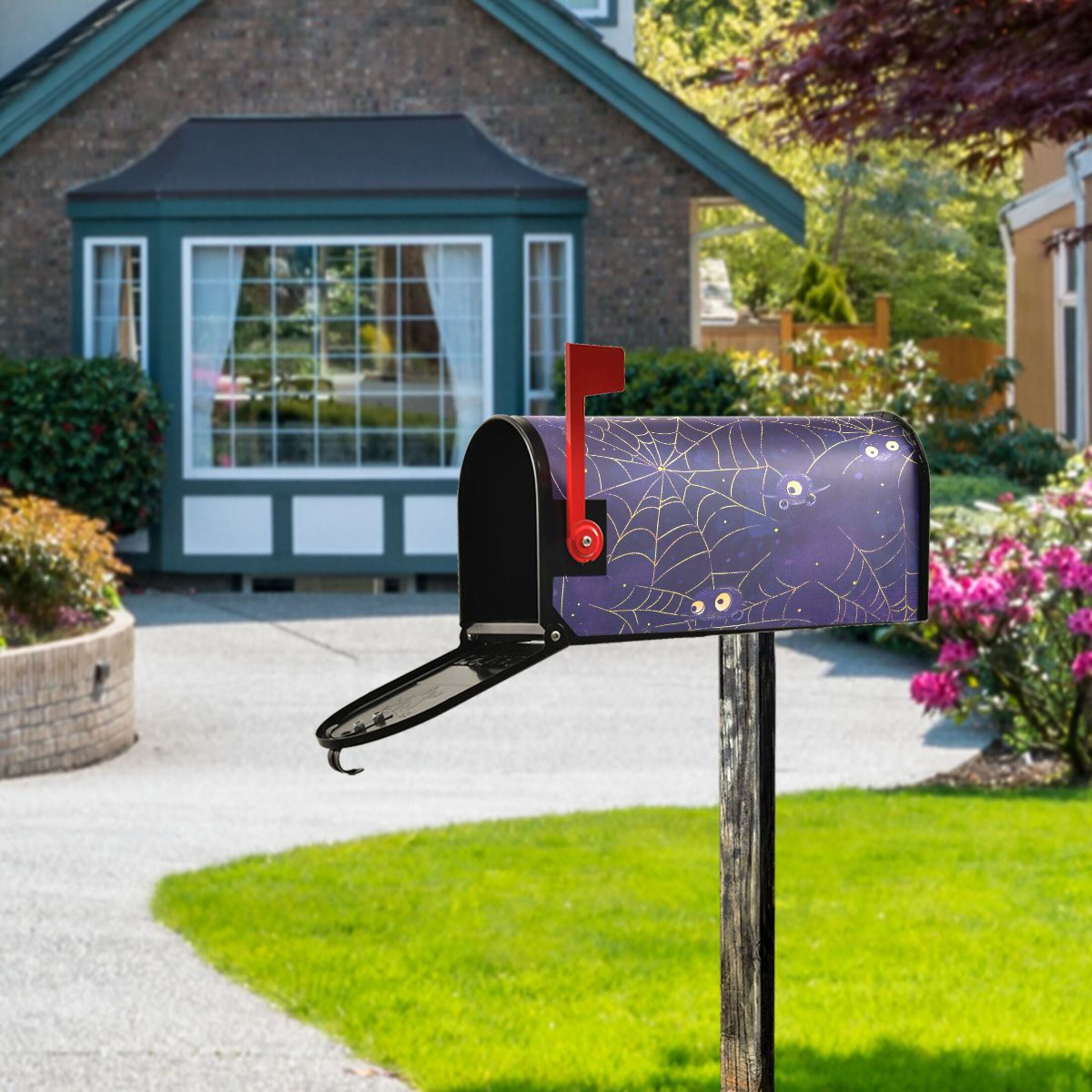Spiders Webs Mailbox Cover Magnetic Standard Size Post Box Cover Wraps ...