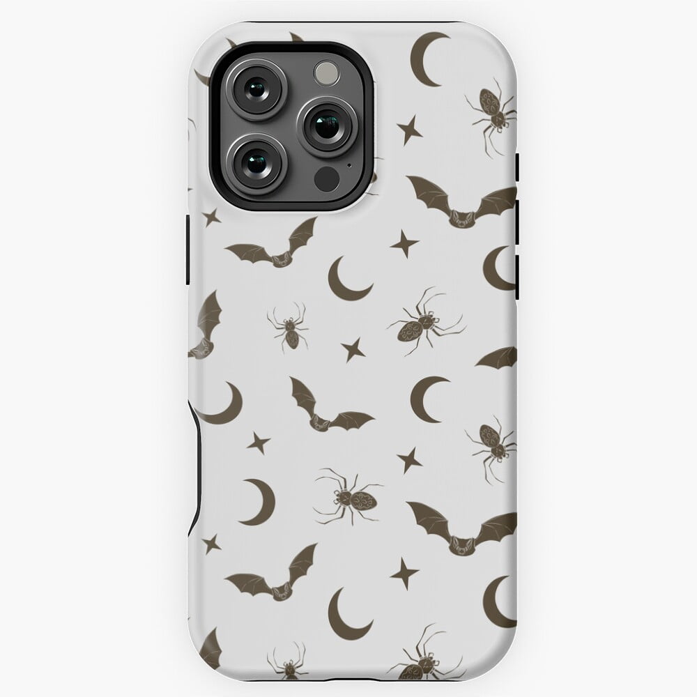 Spiders and Bats with Moon Stars Phone Case for iPhone 16 15 14 13 12 ...