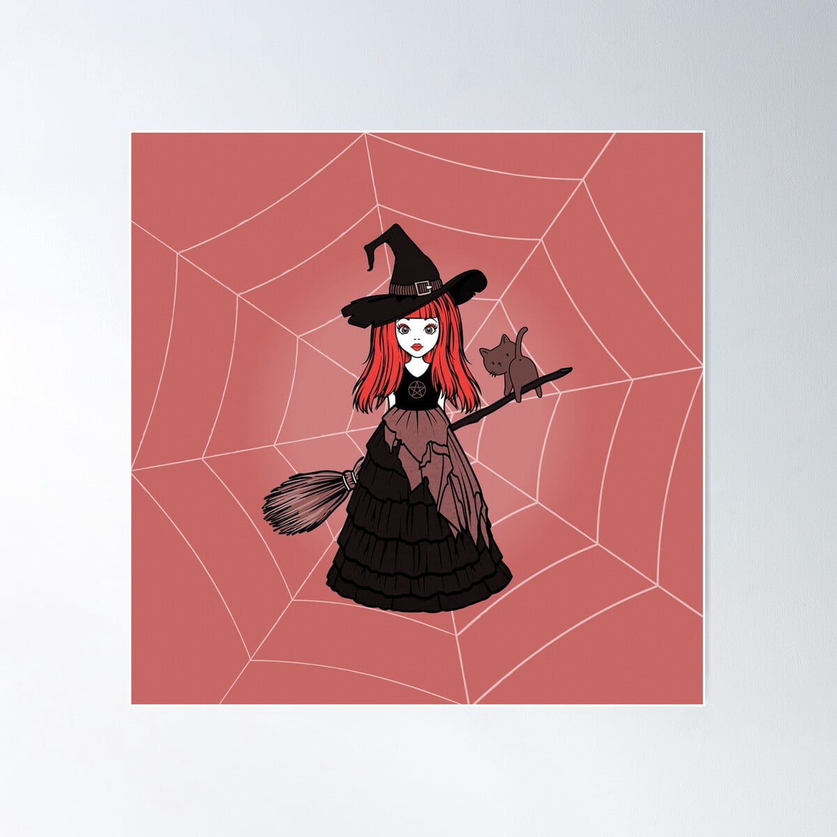 Spiderweb Cheeky Witch® Poster Wall Art, Modern Wall Decor For Living ...