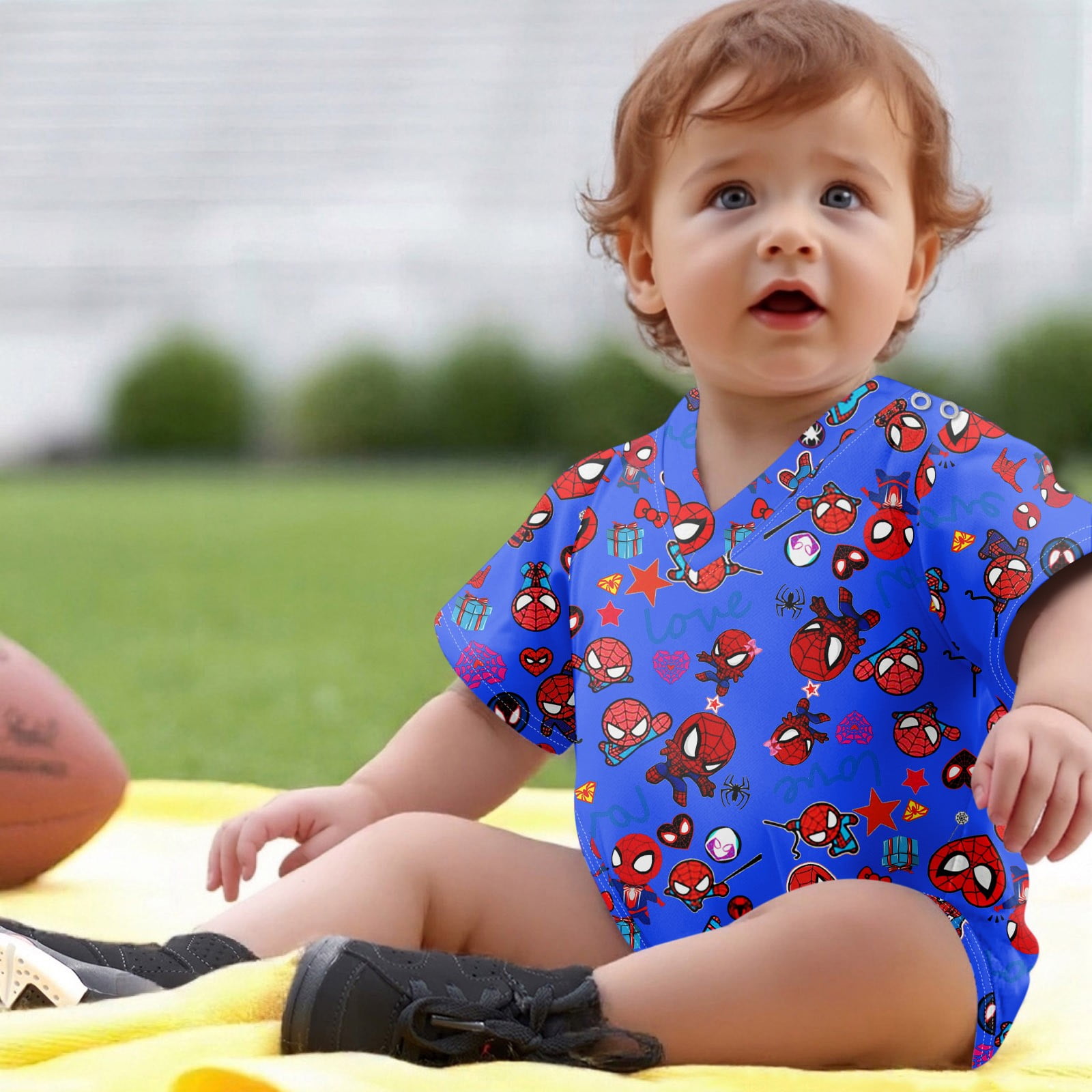 Spidey and His Amazing Friends Boy's Avengers Short Sleeve Onesie Creepers Assortment, Spider ...