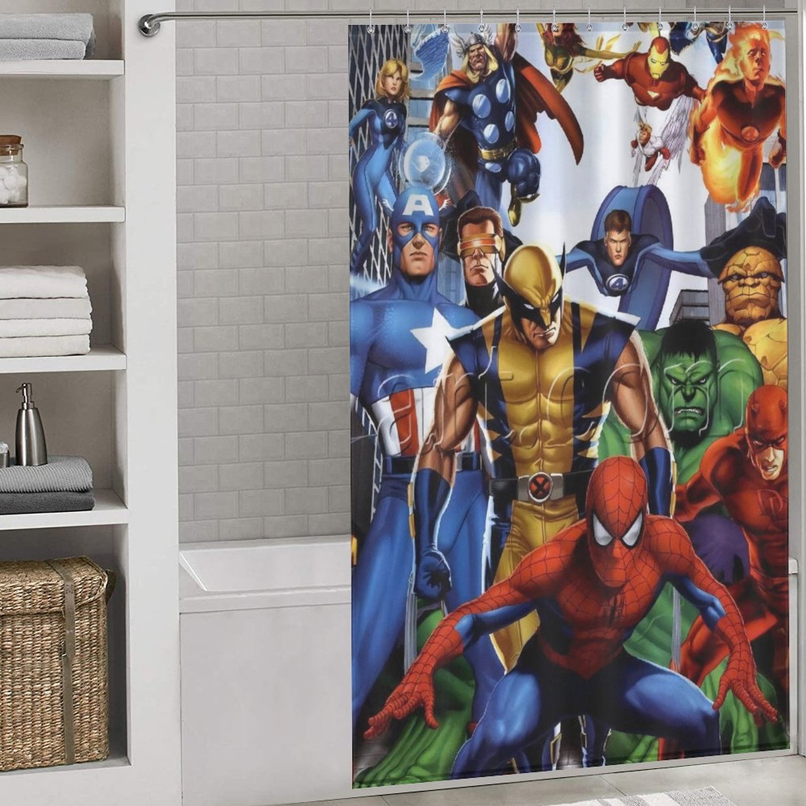 Spidey And His Amazing Friends Blue Shower Curtains for Bathroom,Shower ...