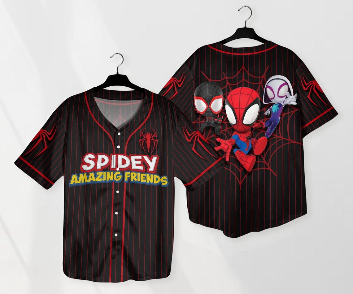 Spidey And His Amazing Friends Funny Spider Verse Baseball Jersey Team ...