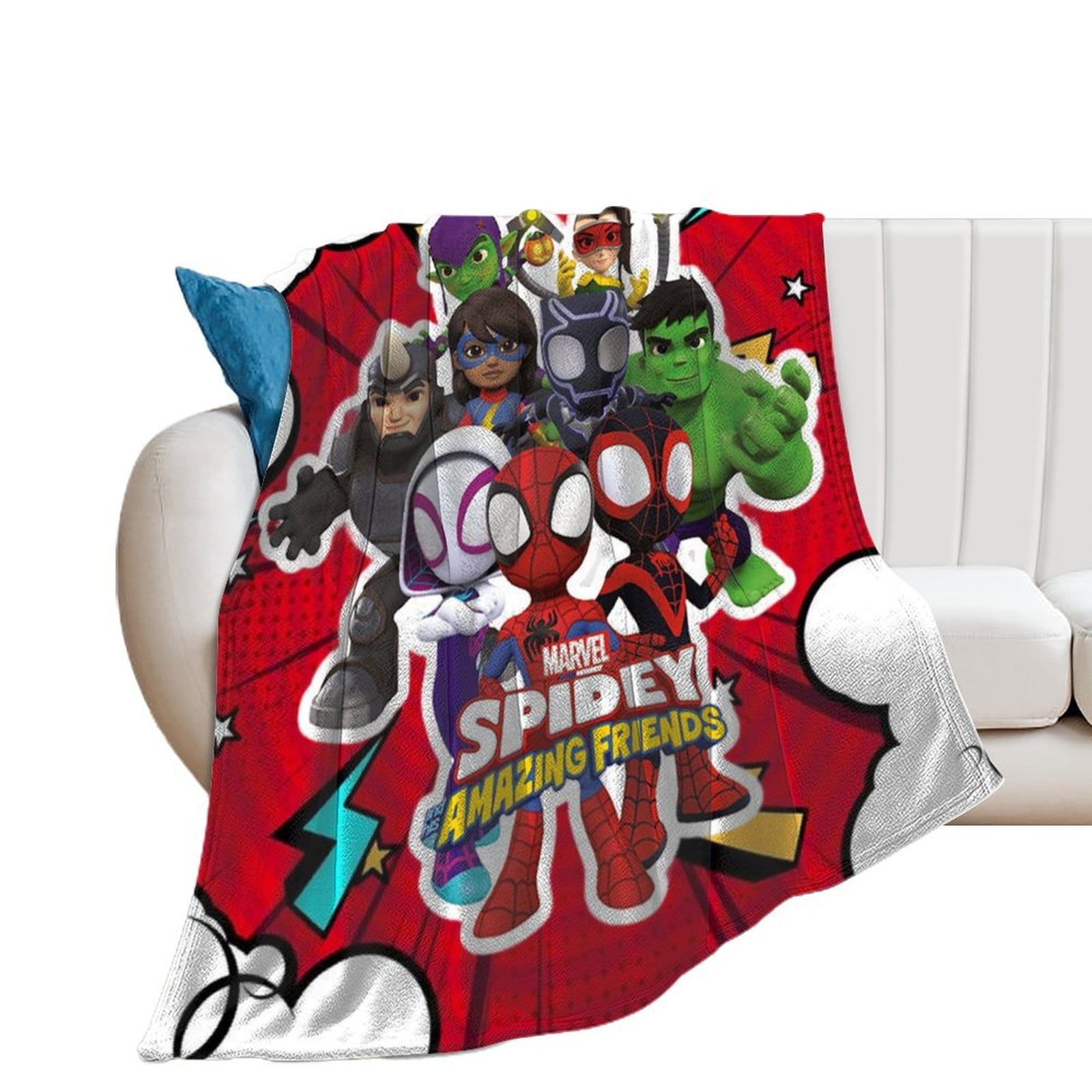 Spidey And His Amazing Friends Throw Blanket Flannel Anime for Girls ...