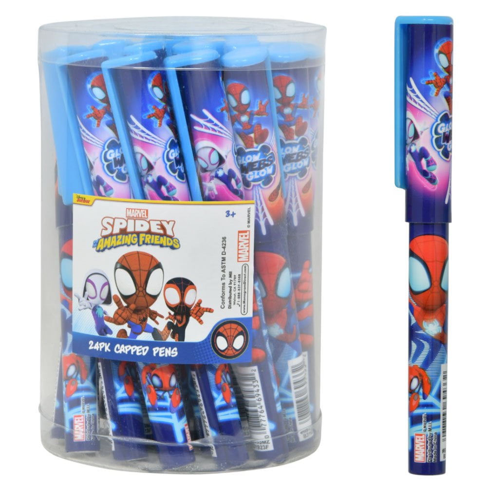 Spidey & Friends Capped Pens in PVC Canister -24pcs - Walmart.com