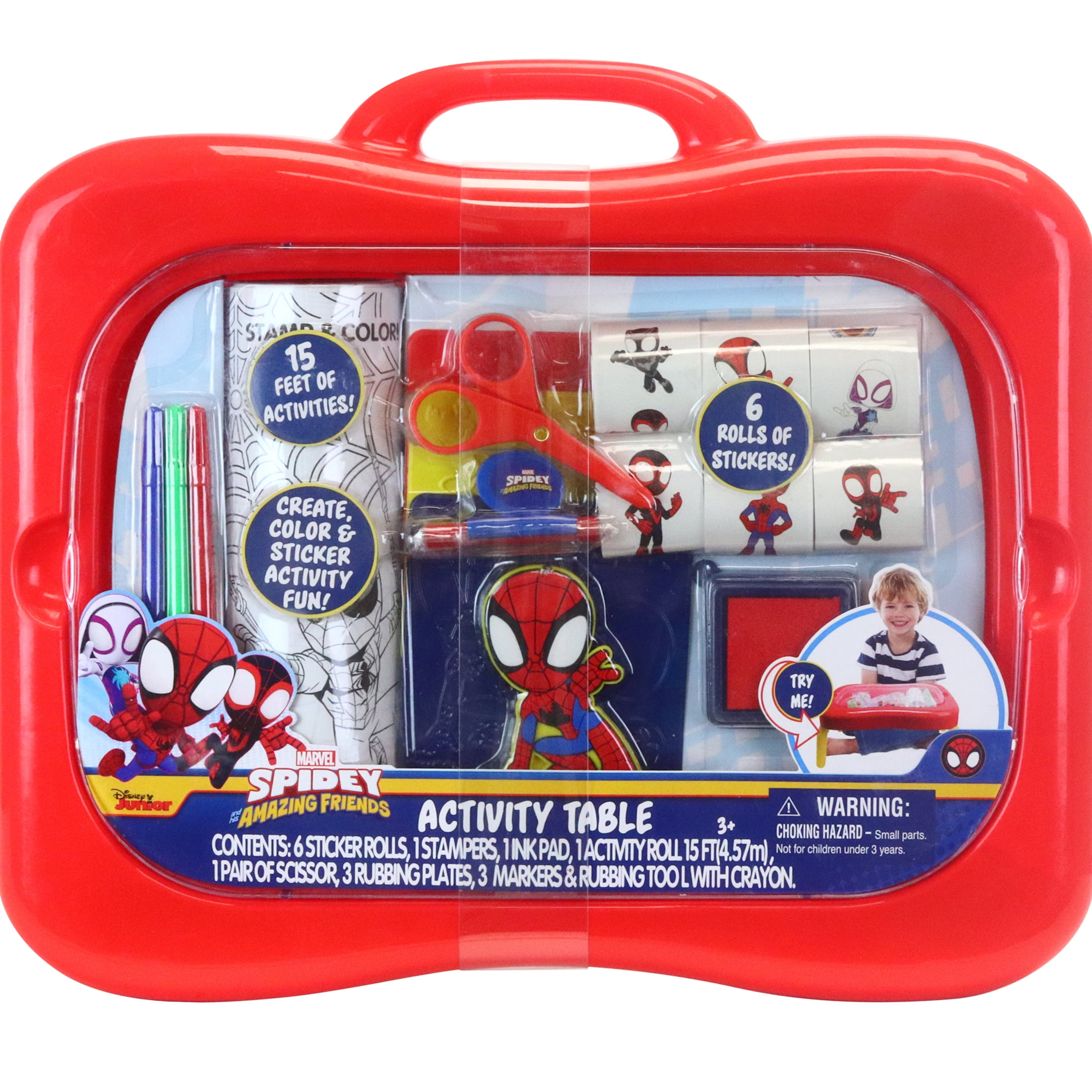Spidey & Friends Kids Folding Activity Table, Red - Walmart.com