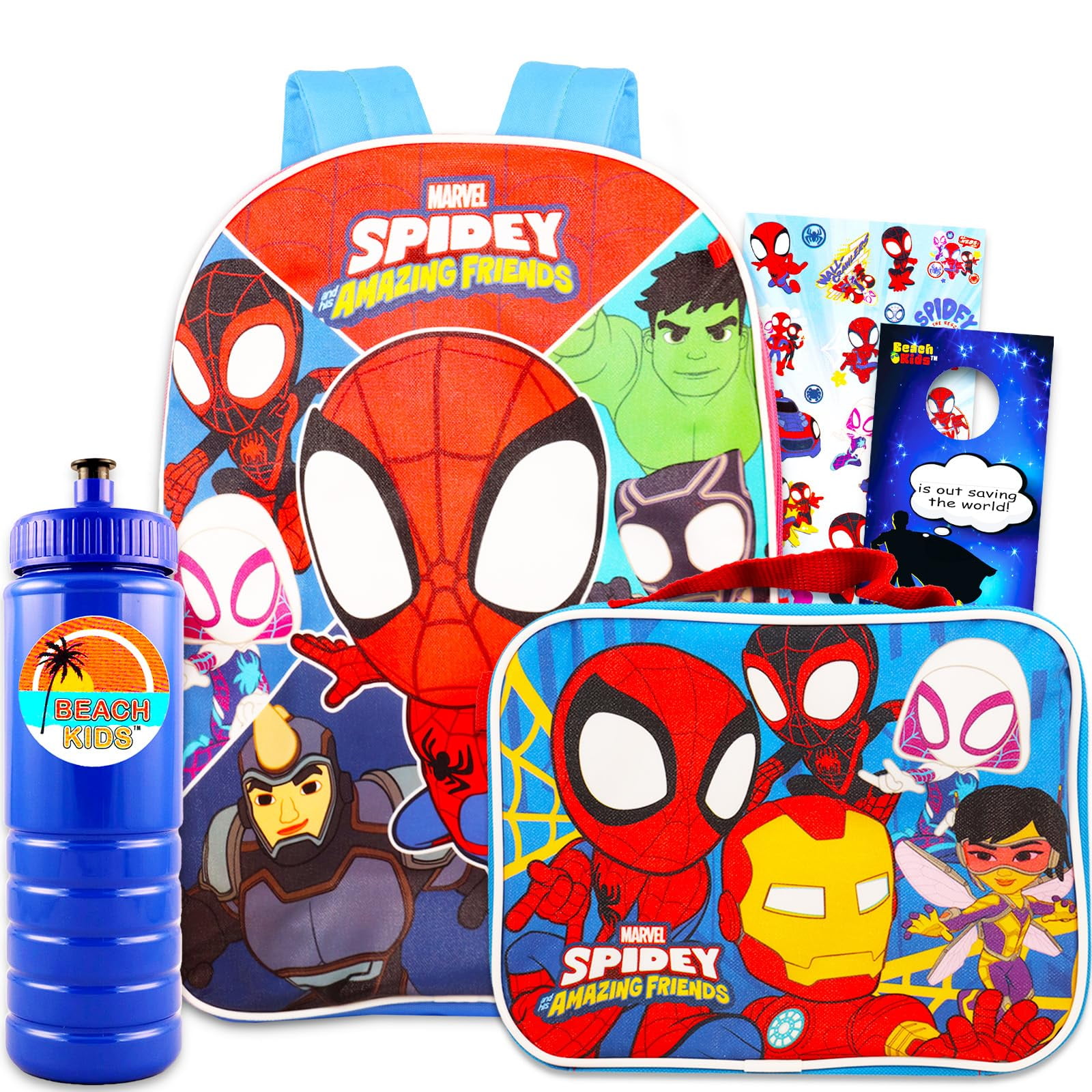 Spidey and His Amazing Friends Backpack Set - 5 Pc Marvel Spiderman ...
