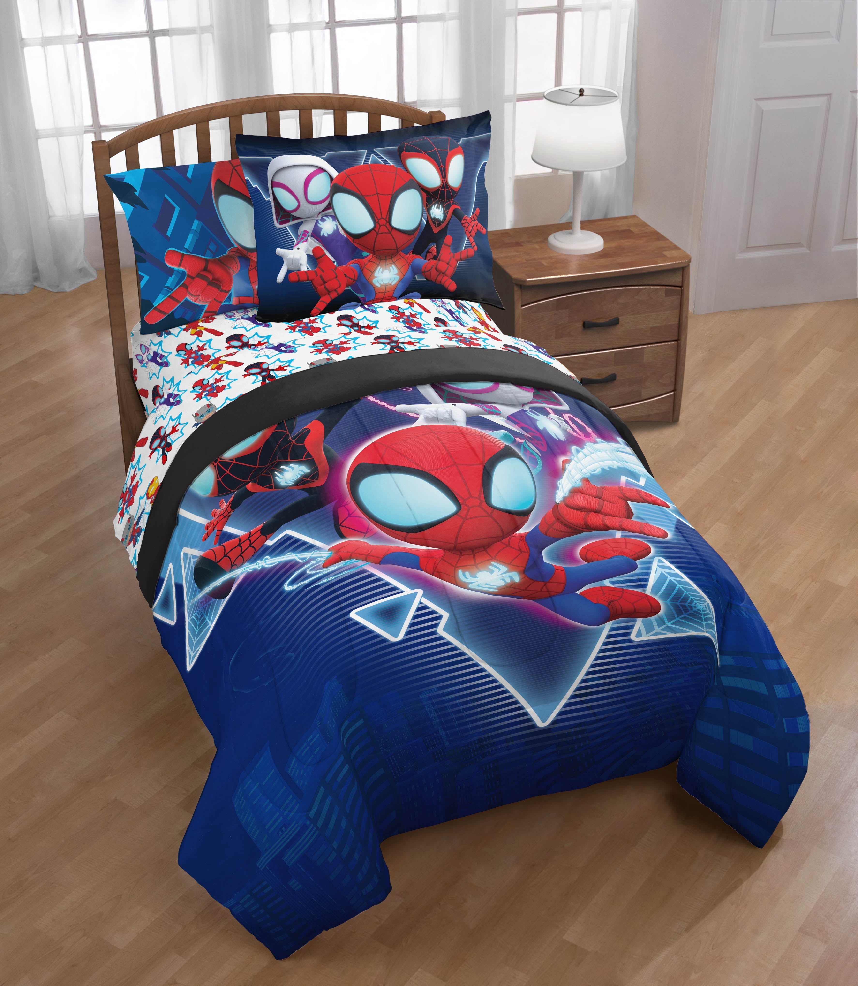 Spidey & His Amazing Friends Glow Webs 5 Piece Twin Size Comforter Set ...