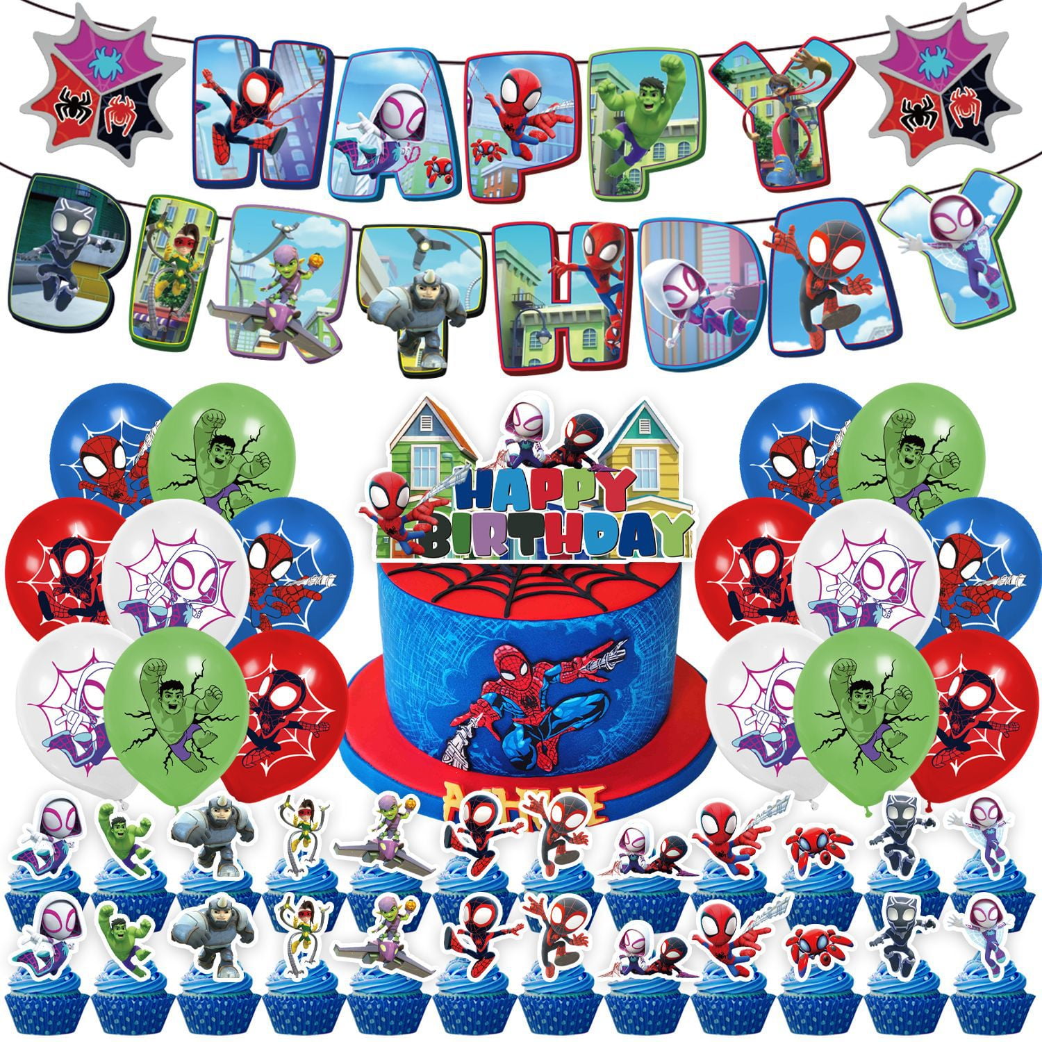 Spidey Party Decorations, Birthday Supplies including Banners, Balloons ...