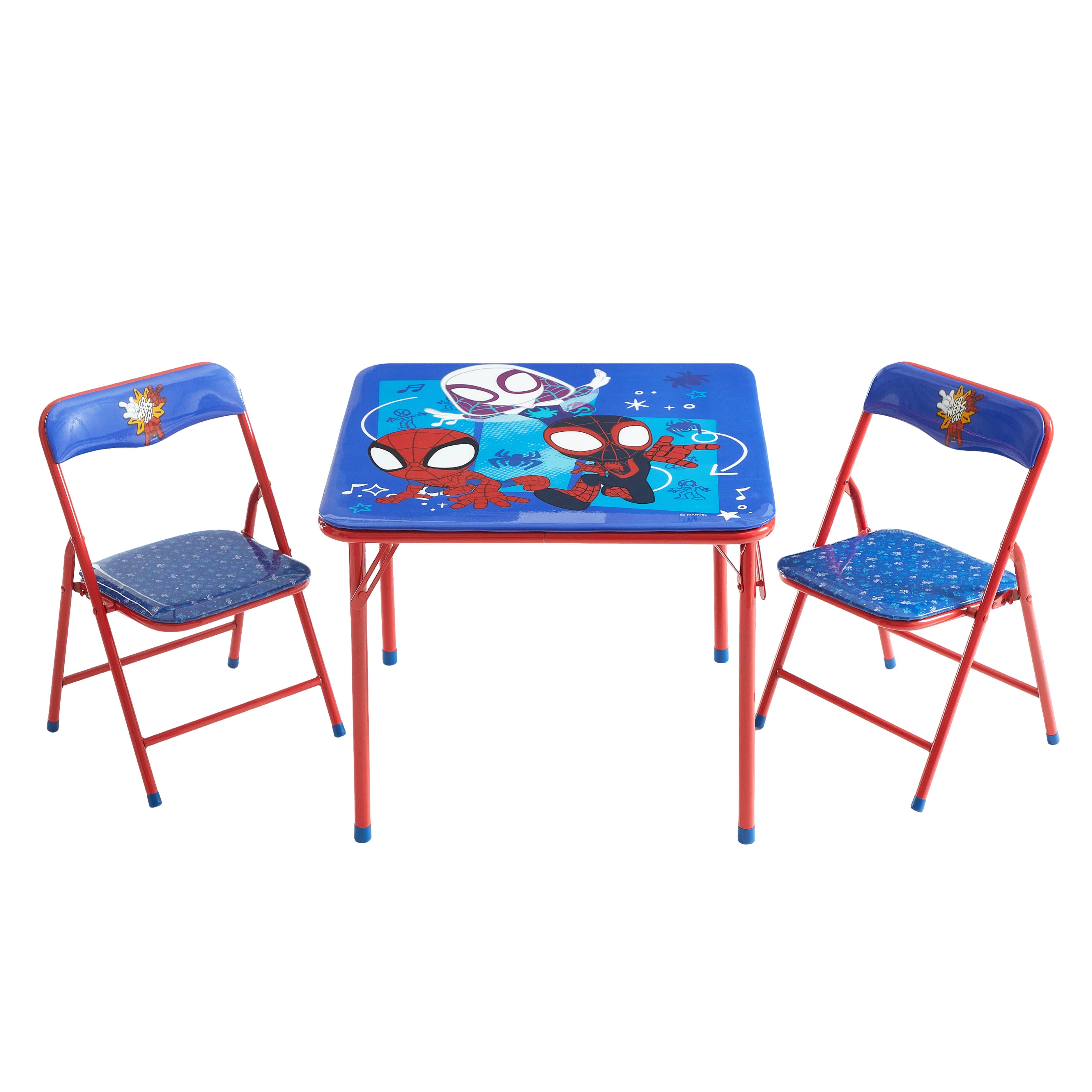 Spidey And Friends Kids' 3-Piece Blue/Red Table And Chairs Set ...