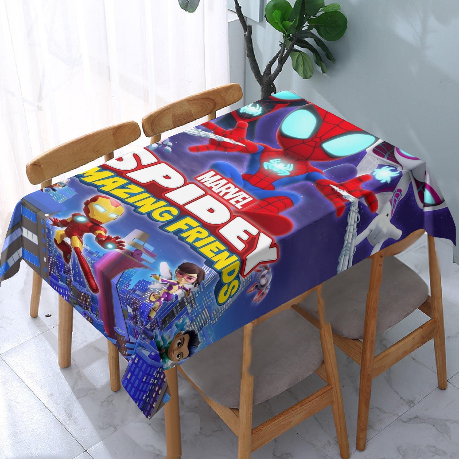 Spidey and His Amazing Friends square tablecloth has an iconic print ...