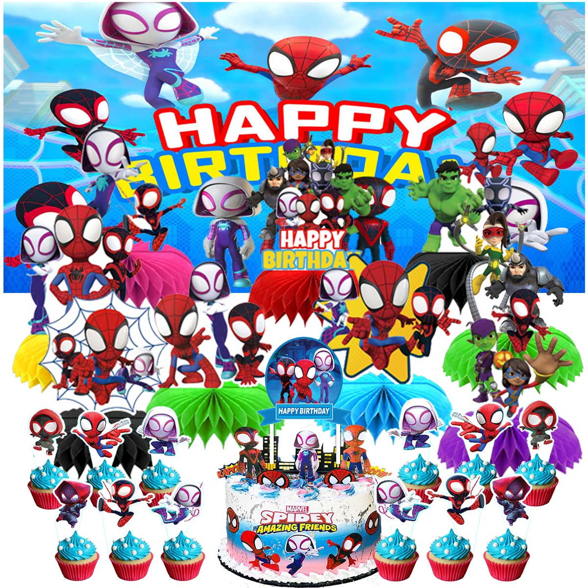 Spidey and his Amazing Friends Party Decorations Decor Supplies ...