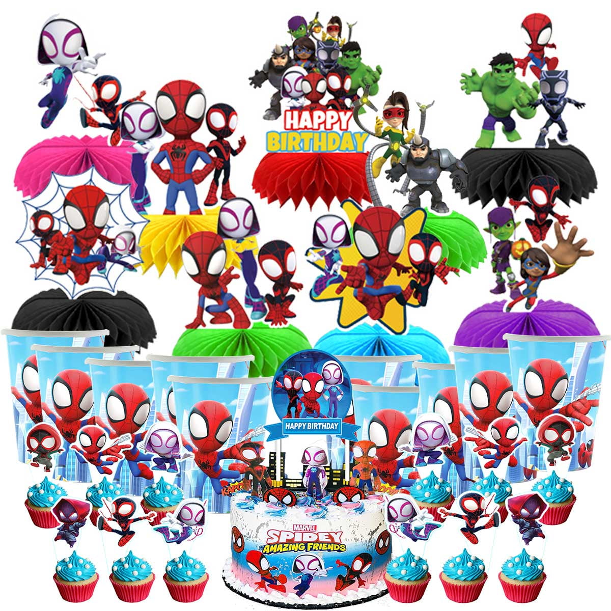 Spidey and his Amazing Friends Party Supplies Decor Cups Fans ...